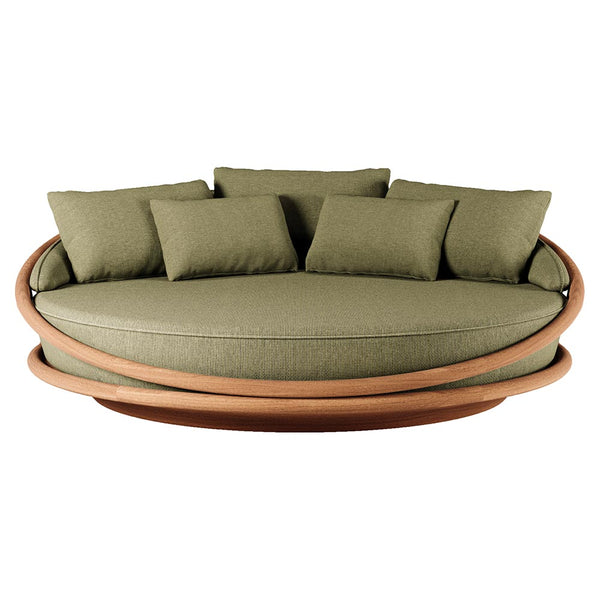 Solis Outdoor Daybed - Green Structured, Teak Frame – Rouse Home